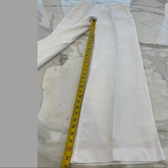 Pants & Jumpsuits | Lida Baday Ivory White Linen Lined Trousers Size Us ...